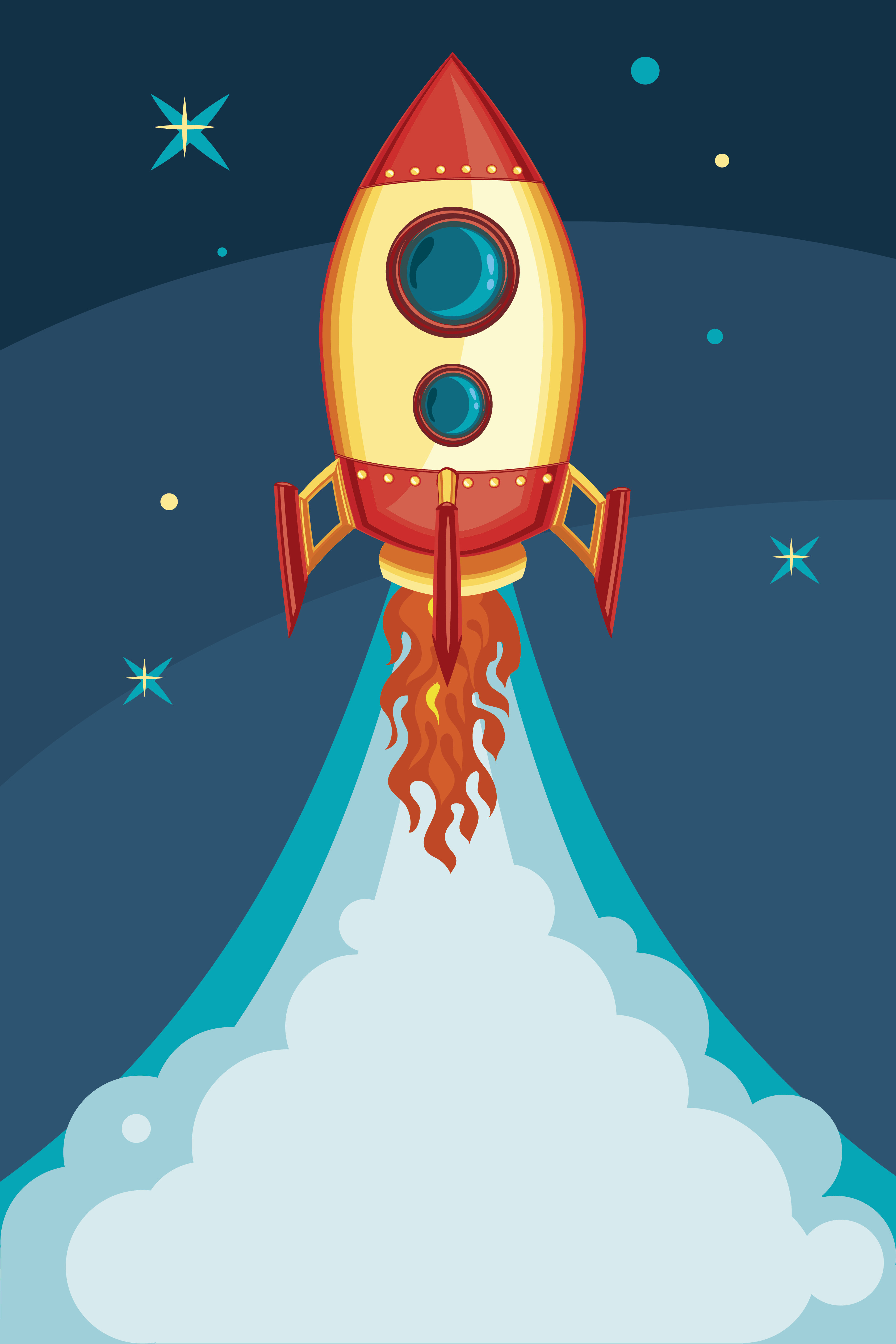 Mason & Marbles Monaco Cartoon Rocket Start Up On Canvas by Alex_Bond Graphic Art | Wayfair